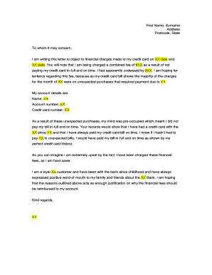 Fillable Online Bank complaint letter - EXAMPLE Fax Email Print - pdfFiller