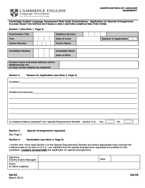 Fillable Online essarp org Cambridge English Language Assessment Main ...