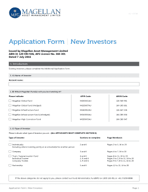 Fillable Online Application Form New Investors Fax Email Print - pdfFiller