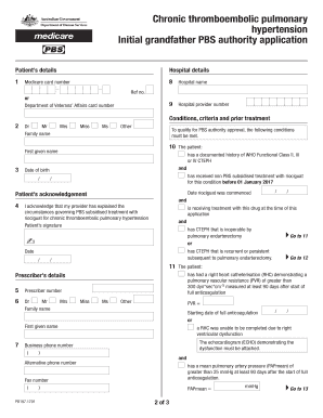 Fillable Online humanservices gov Chronic thromboembolic pulmonary ...
