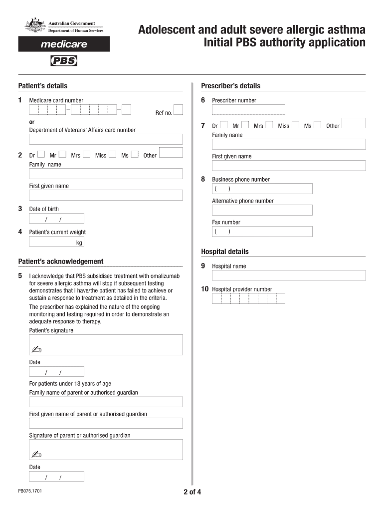 Fillable Online humanservices gov Adolescent and adult severe allergic ...