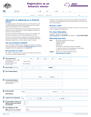 Fillable Online Registration as an Antarctic elector - Australian ...