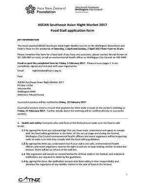 Fillable Online Food stallholder application form Fax Email Print ...