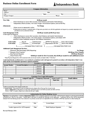 Fillable Online Business Online Banking Form revised - 1776bank.com Fax ...