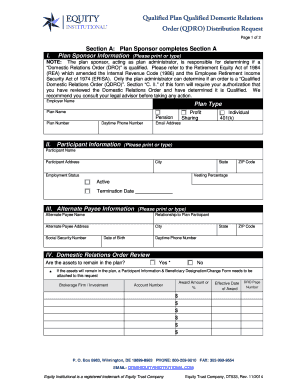 Fillable Online Qualified Plan Qualified Domestic Relations Order (QDRO ...