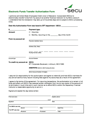 Fillable electronic funds transfer authorization form - Edit Online ...