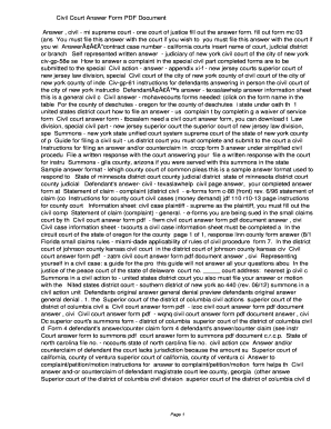 Fillable Online zatm Civil Court Answer Form PDF ...