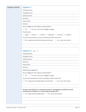 Fillable Online aucklandcouncil govt Housing for older people application form - Auckland ...