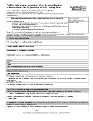 Fillable Online aucklandcouncil govt Form 3 submission form #3934 ...