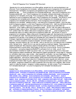 Fillable Online jwrs Proof Of Pregnancy Form Template PDF ...
