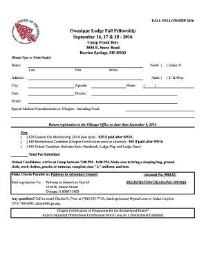 Fillable Online owasippelodge 2016 Fall Fellowship Registration Form ...
