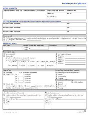 Fillable Online kcccu Term Deposit Application - kcccu.ca Fax Email ...