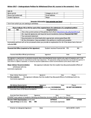 Fillable Online sjsu petition-for-course-withdrawal.doc Fax Email Print - pdfFiller