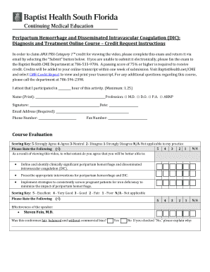 Fillable Online Peripartum Hemorrhage and Disseminated Intravascular ... Fax Email Print - pdfFiller
