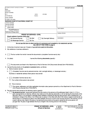 Fillable Online POS-040 Proof of Service Civil (Proof of Service ...