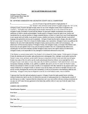 Fillable Online 2017-18 Artwork Release Form Fax Email Print - pdfFiller