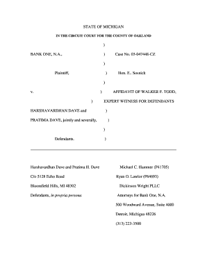 Fillable Online Affidavit of WALKER F. TODD.doc Fax Email Print - pdfFiller