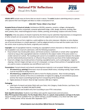 Fillable Online VISUAL ARTS include many art forms that are visual in ...