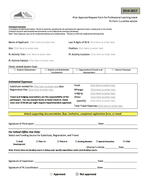 Fillable Online pickens k12 ga Prior Approval Request Form for ...