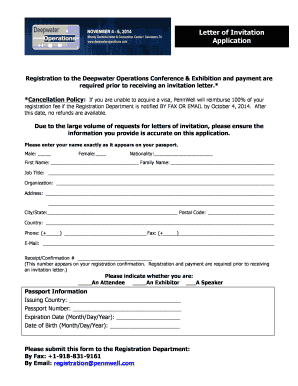 Fillable Online DWO14 Letter of Invitation Application ud.doc Fax Email ...