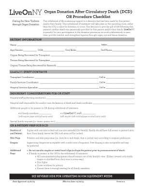 Fillable Online organdonationalliance Organ Donation After Circulatory ...