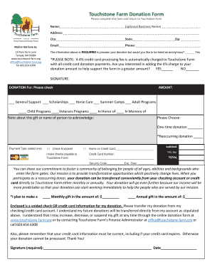 Fillable Online touchstone-farm Touchstone Farm Donation Form ...