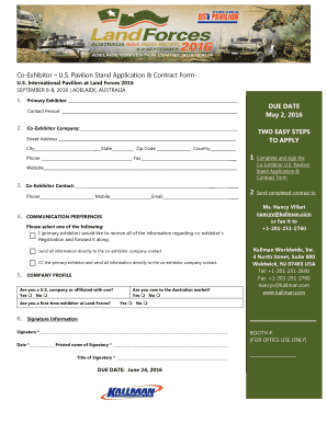 Fillable Online Stand Application & Contract Form Fax Email Print ...