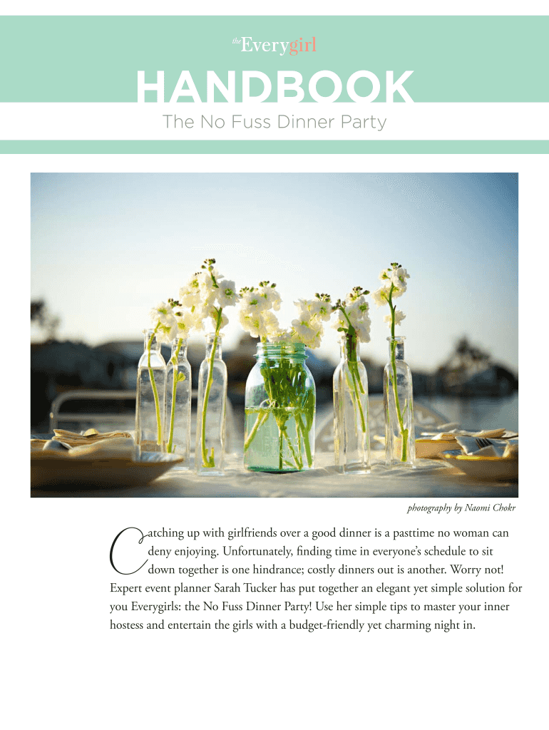 Fillable Online The No Fuss Dinner Party Fax Email Print - pdfFiller