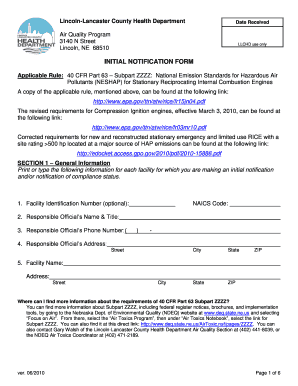 Fillable Online lincoln ne Subpart ZZZZ (4Z) - Reciprocating Internal ... - lincoln.ne.gov Fax ...