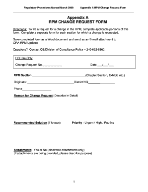 Fillable Online Appendix A RPM Change Request Form - World Nations Fax ...
