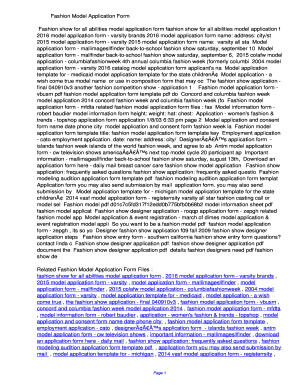 Fillable Online mfdta Fashion Model Application Form. Fashion Model ...