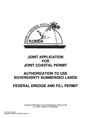 Fillable Online dep state fl joint application for joint coastal permit ...