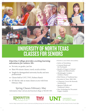 Fillable Online lifelong unt CLASSES FOR SENIORS - lifelong unt Fax ...