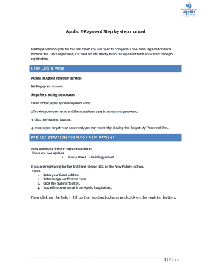 Fillable Online Apollo E-Payment Step by step manual Fax Email Print ...