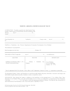 Fillable Online durhamnc 8512 - OTHER - 4TH MTG HOME DEED OF TRUST - City of Durham Fax Email ...