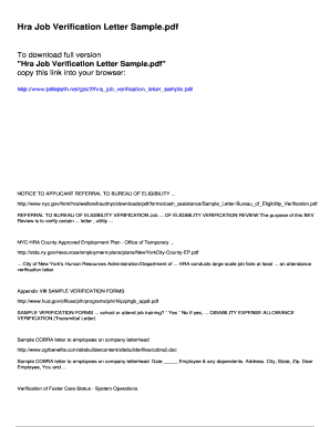 Fillable Online Hra Job Verification Letter Sample - pdfslibforyou.com ...