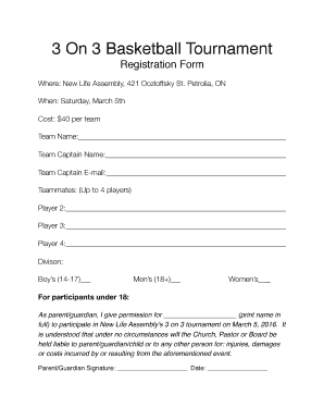 Fillable Online 3on3 registration form.pages Fax Email Print - pdfFiller