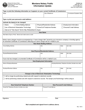 Fillable Online sos mt Montana Notary Public Contact us: Information ...