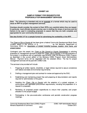 Fillable Online comdev mt EXHIBIT 3-B SAMPLE FORMAT FOR REQUESTS FOR ...
