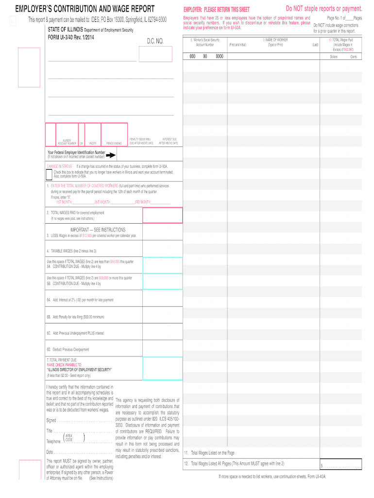 Fillable Online EMPLOYER S CONTRIBUTION AND WAGE REPORT Fax Email Print ...