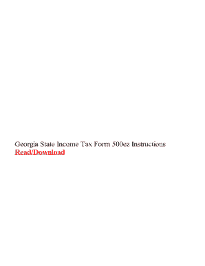 Fillable Online Georgia State Income Tax Form 500ez Instructions Fax ...