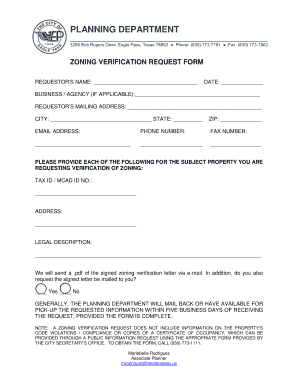 Fillable Online Zoning Verification Request Form - City of Eagle Pass ...