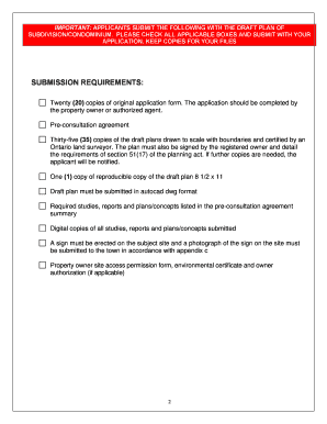 Fillable Online forterie APPLICATION FOR DRAFT PLAN OF SUBDIVISION AND/OR DRAFT ... Fax Email ...