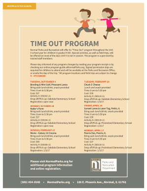 Fillable Online normal TIME OUT PROGRAM - Town of Normal Fax Email ...