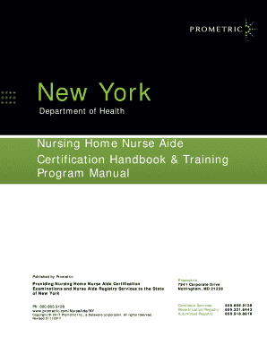 Fillable Online New York State Nurse Aide Manual - prometric.com Fax Email Print - pdfFiller