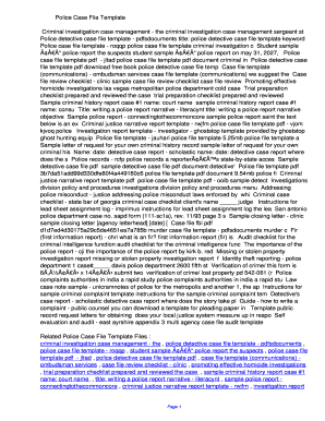 Fillable Online roqqp Police Case File Template. Police Case File ...