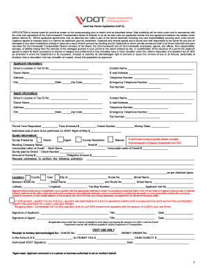 Fillable Online virginiadot Land Use Permit Application (LUP-A ...