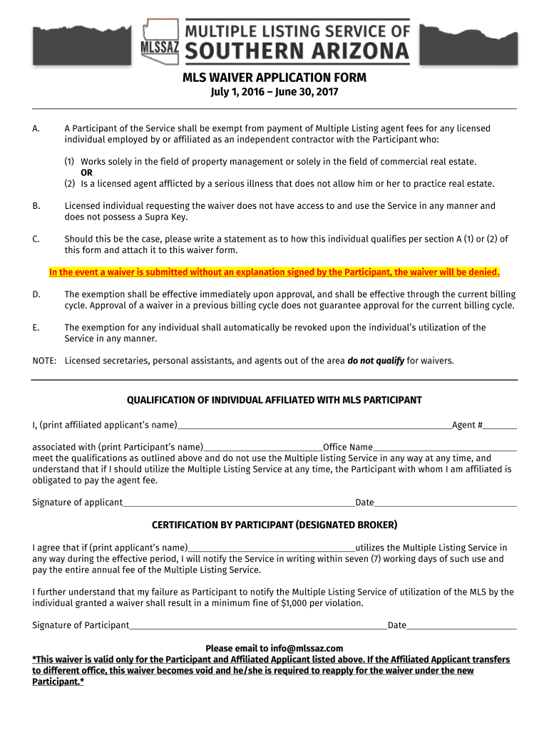 Fillable Online tucsonrealtors A Participant of the Service shall be ...