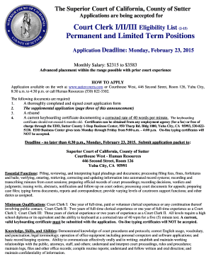 Fillable Online The Superior Court of California, County of Sutter Fax ...