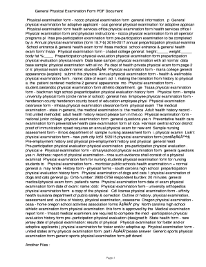 Fillable Online rtei General Physical Examination Form PDF ...